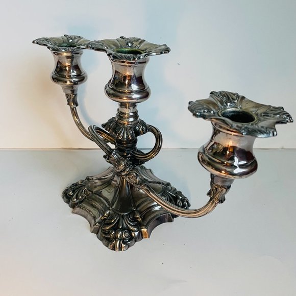 Vintage | Accents | Vintage Solid Metal 3arm Coronet Silver Plate Ep ...